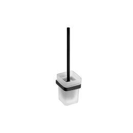Brillantbad BERO WC-B&uuml;rstengarnitur mit Glasbeh&auml;lter Messing Glas Schwarz 93x385x127 mm f&uuml;r Bad & WC >> zum Bohren