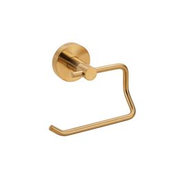 Brillantbad BABLO Papierrollenhalter ohne Deckel Messing Gold matt 90x140x95 mm f&uuml;r Bad & WC >> zum Bohren oder Kleben*