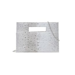 Clutch Tamaris "Clutch TAS Amalia Rhinestone", Damen, Gr. B/H/T: 25cm x 18cm x 3.5cm, silber (silber 830), Kunststoff, Taschen