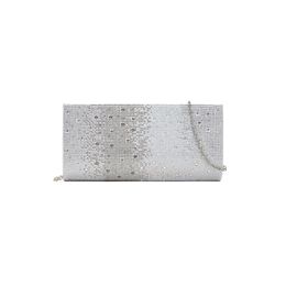 Clutch Tamaris "Clutch TAS Amalia Rhinestone", Damen, Gr. B/H/T: 25.5cm x 12.5cm x 4cm, silber (silber 830), Kunststoff, Taschen