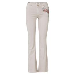 Koroshi Jeans Damen Gr&ouml;&szlig;e 38 beige / dunkelbraun / smaragd / koralle