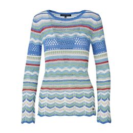 Koroshi Pullover Damen Gr&ouml;&szlig;e L blau / pastellgelb / rot / wei&szlig;