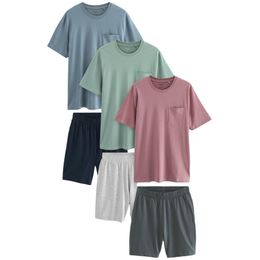 next Pyjama Herren Gr&ouml;&szlig;e M rauchblau / graumeliert / mint / ros&eacute;
