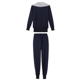 Calida Pyjama Damen Gr&ouml;&szlig;e L ultramarinblau / wei&szlig; Winterkleid