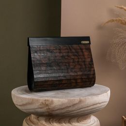 Holzkern Handtasche Uniqase Chinira Wurzelnuss Clutch