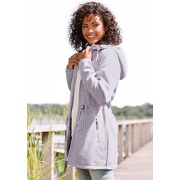 Fleecejacke Lascana, Damen, Gr. 32/34, lila, Fleece, Obermaterial: 100% Polyester, unifarben, Jacken, mit Kapuze