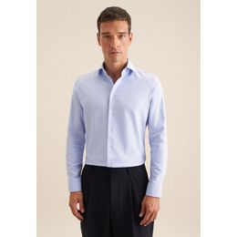 Businesshemd Seidensticker "Slim", Herren, Gr. M (39), normale Ärmellängen, blau (hellblau), 60% Baumwolle 35% Polyester 5% Elastan, unifarben, slim fit, Langarm 2-Knopf-Manschette, Hemden, Slim Langarm Kentkragen Uni