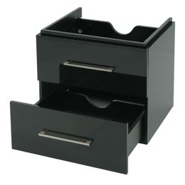 Premium Waschbeckenunterschrank HWC-D16, Waschtischunterschrank Waschtisch Badmöbel, hochglanz 60cm ~ schwarz