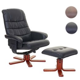 Mendler Relaxsessel HWC-E30, Fernsehsessel Liegesessel TV-Sessel mit Hocker ~ Variantenangebot 65320