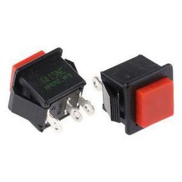 APEM APEM 1400N Series Push Button Switch, Momentary, Panel Mount, SPDT, 250V ac - 1415NC RED