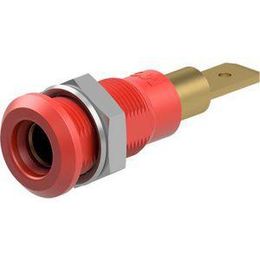 St&auml;ubli Electrical Connectors Red Socket Test Socket, Tab Termination, 25A, 30V ac, Gold Plating - 64.3040-22