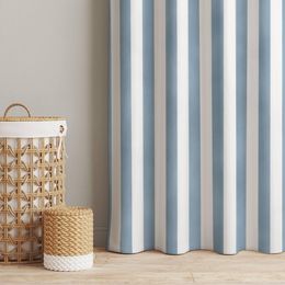 Vorhang Längsstreifen in Pastell Blau
