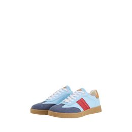 Tom Tailor Damen Sneaker mit hochwertigem Kunstleder, blau, Gemustert, Gr. 37