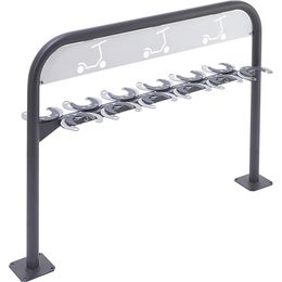 Mottez Rollerständer, 12 Stellplätze, anthrazit-schwarz