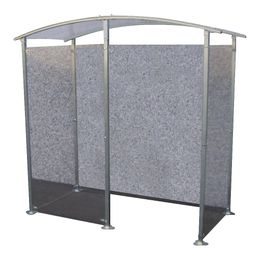 Mottez Raucherunterstand, Metall, Unterstand, Modell zur Wandbefestigung 2 m², HxB 2205 x 2350 mm, Metalloptik