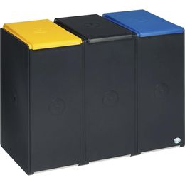 Var Wertstoffsammler aus Kunststoff, Station mit je 40 l Volumen, 3-fach-Sammler, anthrazit