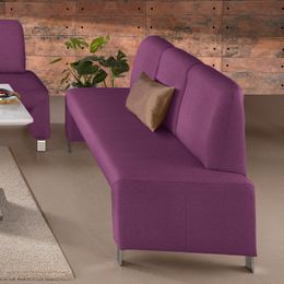 Polsterbank exxpo - SOFA FASHION "Intenso, Sitzbank, Breite 182 cm, wahlweise in Leder oder Textil", pink (fuchsia), B:182cm H:91cm T:67cm, NaturLeder, Strukturstoff (Zusammensetzung: Polyester 100%), Luxus-Microfaser (Zusammensetzung: Aufgeflockte 100% Polyester Schicht mit Prägung), Cord (Zusammensetzung: Polyester 100%), Sitzbänke, hohe Bodenfreiheit, frei im Raum stellbar, hoher Sitzkomfort