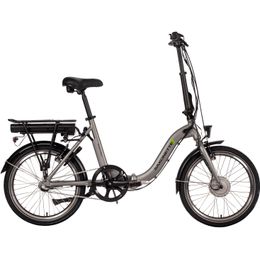 E-Bike SAXONETTE "Compact Plus S" Gr. 42, silber (silberfarben matt), E-Bikes, 42cm, 20 Zoll (50,80cm), Pedelec, Elektrofahrrad für Damen u. Herren