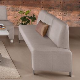 Polsterbank exxpo - SOFA FASHION "Intenso, Sitzbank, Breite 182 cm, wahlweise in Leder oder Textil", beige, B:182cm H:91cm T:67cm, NaturLeder, Strukturstoff (Zusammensetzung: Polyester 100%), Luxus-Microfaser (Zusammensetzung: Aufgeflockte 100% Polyester Schicht mit Prägung), Cord (Zusammensetzung: Polyester 100%), Sitzbänke, hohe Bodenfreiheit, frei im Raum stellbar, hoher Sitzkomfort