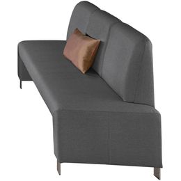 Polsterbank exxpo - SOFA FASHION "Intenso, Sitzbank, Breite 182 cm, wahlweise in Leder oder Textil", grau (anthrazit), B:182cm H:91cm T:67cm, NaturLeder, Strukturstoff (Zusammensetzung: Polyester 100%), Luxus-Microfaser (Zusammensetzung: Aufgeflockte 100% Polyester Schicht mit Prägung), Cord (Zusammensetzung: Polyester 100%), Sitzbänke, hohe Bodenfreiheit, frei im Raum stellbar, hoher Sitzkomfort