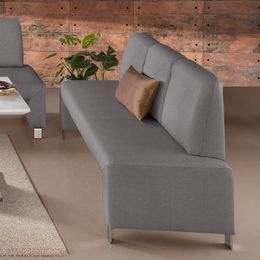 Polsterbank exxpo - SOFA FASHION "Intenso, Sitzbank, Breite 182 cm, wahlweise in Leder oder Textil", grau, B:182cm H:91cm T:67cm, NaturLeder, Strukturstoff (Zusammensetzung: Polyester 100%), Luxus-Microfaser (Zusammensetzung: Aufgeflockte 100% Polyester Schicht mit Prägung), Cord (Zusammensetzung: Polyester 100%), Sitzbänke, hohe Bodenfreiheit, frei im Raum stellbar, hoher Sitzkomfort