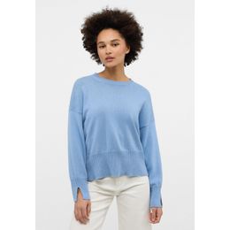 Strickpullover Eterna, Damen, Gr. L, blau (hellblau), 55% cotton, 45% Wolle (Merino), casual, normal, Pullover