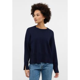 Strickpullover Eterna, Damen, Gr. L, blau (navy), 55% cotton, 45% Wolle (Merino), casual, normal, Pullover