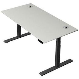 Kerkmann Move 2 Plus elektrisch höhenverstellbarer Schreibtisch lichtgrau rechteckig, T-Fuß-Gestell anthrazit 160,0 x 80,0 cm