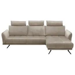 Ecksofa DIE PLANBAR "MP-IN20041 L-Form", grau (smoke), B:285cm H:84cm T:178cm, 100% Polyester, Sofas, optional Sitztiefenverstellung und Kopfstützen