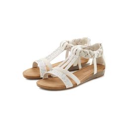 Lascana Sandale 'Sommerschuh, Sandalette' weiß Gr. 35 für Damen. Mit Glitzersteine