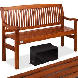 Kesser&reg; Gartenbank Holz Holzbank wetterfest F&uuml;r 3 bis 4 Personen Parkbank aus Massivholz Sitzbank 320 kg belastbar Balkonbank Bank f&uuml;r Balkon Terrasse & Garten inkl. Cover
