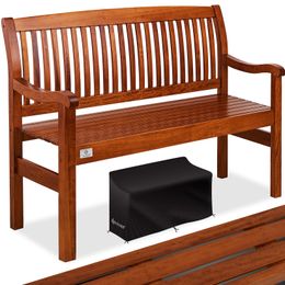 Kesser&reg; Gartenbank Holz Holzbank wetterfest F&uuml;r 3 bis 4 Personen Parkbank aus Massivholz Sitzbank 320 kg belastbar Balkonbank Bank f&uuml;r Balkon Terrasse & Garten inkl. Cover