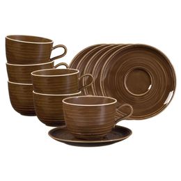 Seltmann Weiden Milchkaffeetassen mit Untertassen Terra 400 ml 6er Set