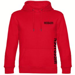 multifanshop Kapuzen Sweatshirt - Wiesbaden - Brust & Seite - Druck schwarz - Hoodie