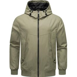 Outdoorjacke Ragwear "Tyller", Herren, Gr. L (52), grün (olivgrün), Material: 74% Baumwolle, 26% Nylon, Innenfutter: 100% Polyester, casual, lässig geschnitten hüftlang, hoch geschlossener Ausschnitt, Langarm Ärmel ohne Ärmelschlitz Rippbündchen, Jacken, Leichte Übergangsjacke mit Kapuze