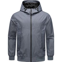 Outdoorjacke Ragwear "Tyller", Herren, Gr. L (52), blau (navy), Material: 74% Baumwolle, 26% Nylon, Innenfutter: 100% Polyester, casual, lässig geschnitten hüftlang, hoch geschlossener Ausschnitt, Langarm Ärmel ohne Ärmelschlitz Rippbündchen, Jacken, Leichte Übergangsjacke mit Kapuze