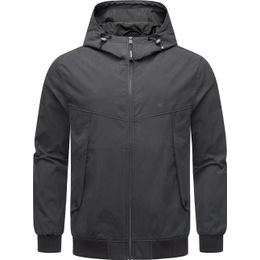 Outdoorjacke Ragwear "Tyller", Herren, Gr. L (52), schwarz, Material: 74% Baumwolle, 26% Nylon, Innenfutter: 100% Polyester, casual, lässig geschnitten hüftlang, hoch geschlossener Ausschnitt, Langarm Ärmel ohne Ärmelschlitz Rippbündchen, Jacken, Leichte Übergangsjacke mit Kapuze