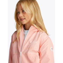 Windbreaker Tommy Hilfiger "ESSENTIAL WINDBREAKER", Mädchen, Gr. 6 (116), coral ice, Web, Obermaterial: 100% Polyester, unifarben, normal, Langarm elastischer Bund, Jacken, mit Logodruck