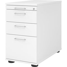 eurokraft pro Standcontainer, 1 Utensilienschub, 2 Materialschübe, 1 Hängeregistratur, weiß