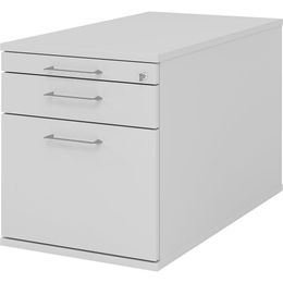 eurokraft pro Rollcontainer, 1 Utensilienschub, 1 Materialschub, 1 Hängeregistratur, Tiefe 800 mm, lichtgrau