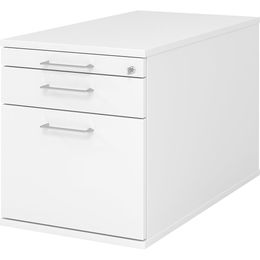 eurokraft pro Rollcontainer, 1 Utensilienschub, 1 Materialschub, 1 Hängeregistratur, Tiefe 800 mm, weiß