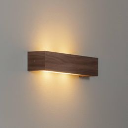 ARGON Wandleuchte Platani, Walnussholz, Breite 42 cm, up/down