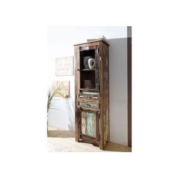 Vitrine Altholz 60x35x190 mehrfarbig lackiert NATURE OF SPIRIT #24