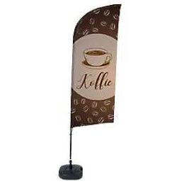 SHOWDOWN Kaffee Windform Strandflagge 330 x 89 cm Einseitig Aluminium