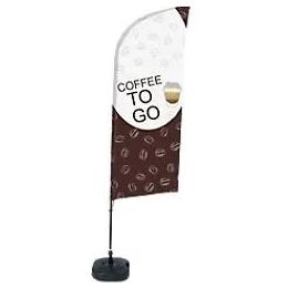 SHOWDOWN Kaffee To Go Windform Strandflagge 330 x 89 cm Einseitig Aluminium