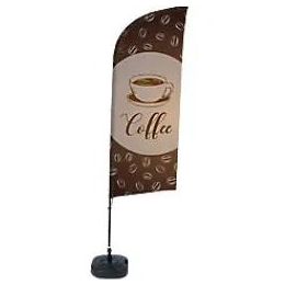 SHOWDOWN Kaffee Windform Strandflagge 330 x 89 cm Einseitig Aluminium