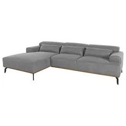 Ecksofa Places of Style "Carlo L-Form", grau, B:285cm H:74cm T:171cm, Sofas, Kopfteilverstellung