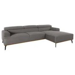 Ecksofa Places of Style "Carlo L-Form", grau (schwarzkrey), B:285cm H:74cm T:171cm, Sofas, Kopfteilverstellung