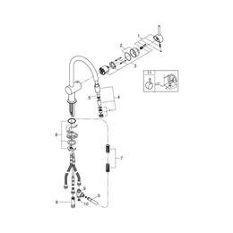 Grohe Minta 1-Loch-Einhand-Spültischbatterie, C-Auslauf, Chrom 5,0l/min, Niederdruck 32511000