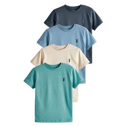 next T-Shirt Jungen Gr&ouml;&szlig;e 134 elfenbein / opal / dunkelblau / jade